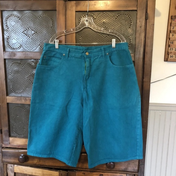 Vintage | Shorts | Vintage Cross Colours Teal Denim Baggy Shorts 38 ...